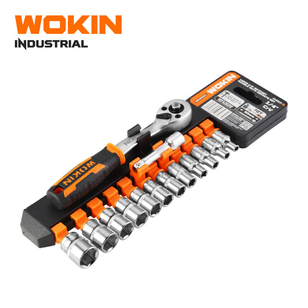 14PCS 1/4″ DRIVE RATCHET HANDLE WITH SOCKETS SET - WOKIN TOOLS