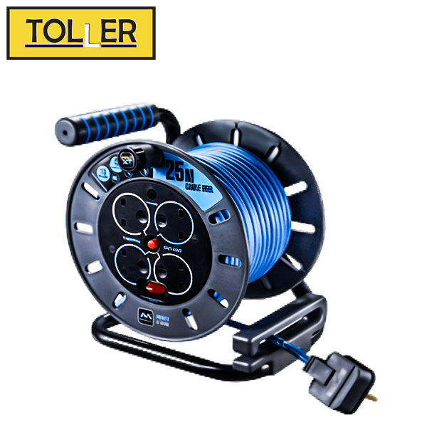 4 Socket Cable Reel – 1.5mm² x 50 Metres – WOKIN TOOLS